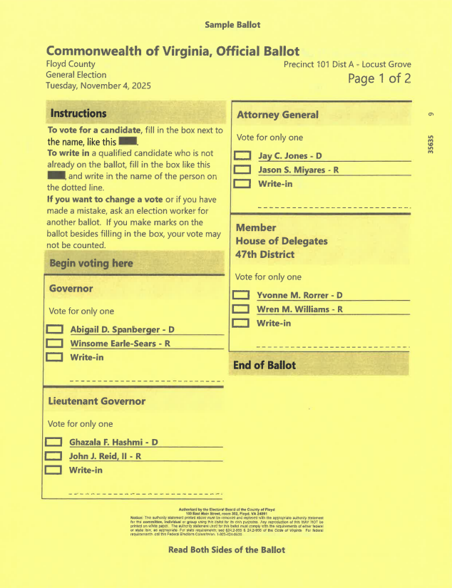 View Sample Ballots for the upcoming General Election