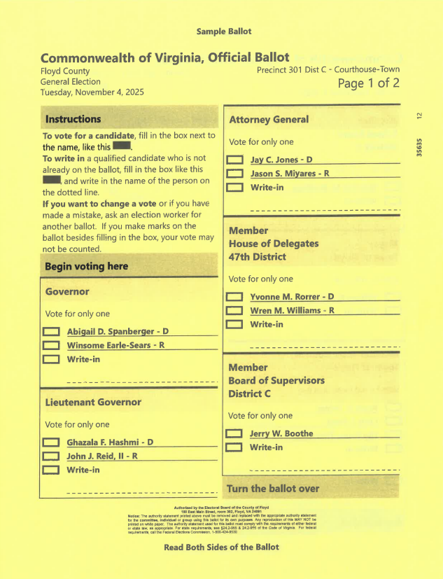 View Sample Ballots for the upcoming General Election